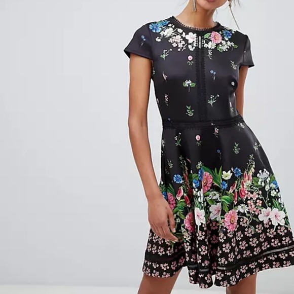 Ted Baker | Dresses | Ted Baker Daissie Florence Trim Skater Dress Size ...